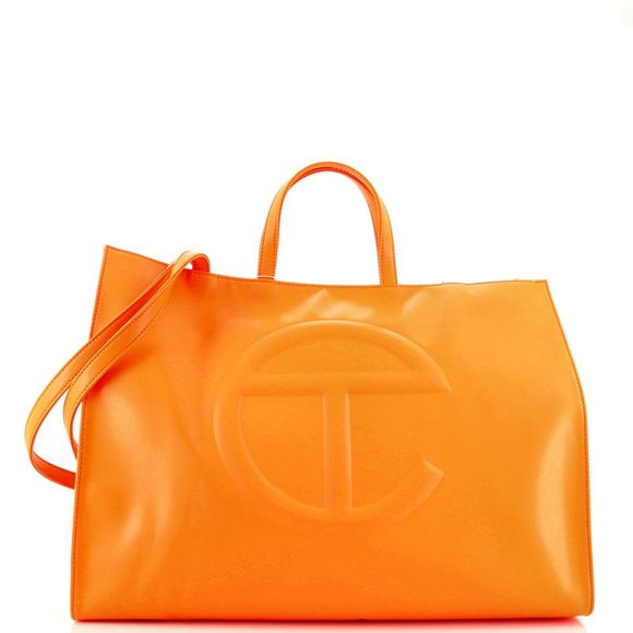 Telfar | Bags | Telfar Shopping Tote Faux Leather Large Orange | Poshmark